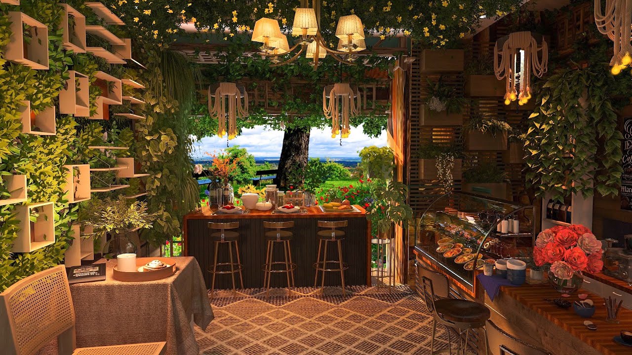 Spring Morning Cafe Ambience - Positive Jazz Bossa Nova Music for Good ...