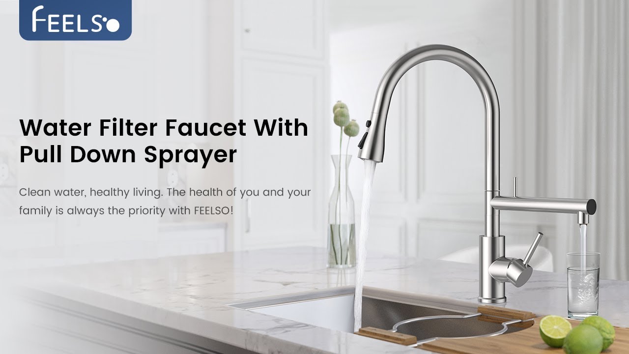 Installing a Pull-Down Kitchen Faucet with Water Filter Built In ...
