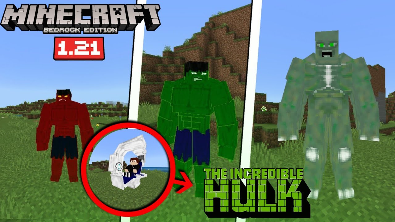 Novo MELHOR ADDON do INCRÍVEL HULK para MINECRAFT BEDROCK 1.21+ - YouTube
