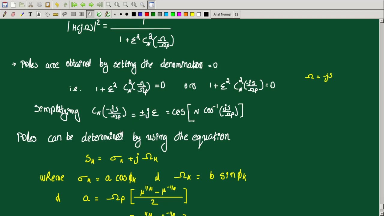 CHEBYSHEV TYPE 1 FILTER: POLE LOCATIONS | DIGITAL SIGNAL PROCESSING ...