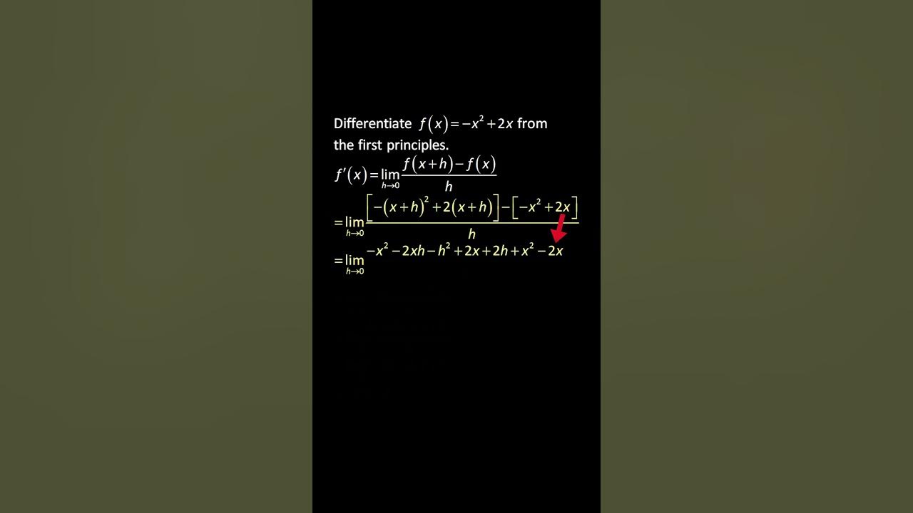 💯 The First Principles Differentiation | Derivative from The First ...