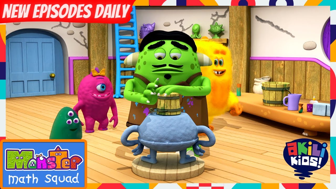 Monster Math Squad | The Sculpture Disaster | Akili Kids! - YouTube