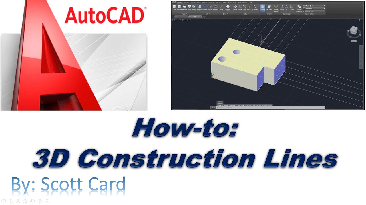 Creating AutoCAD Solids With Construction Lines - YouTube