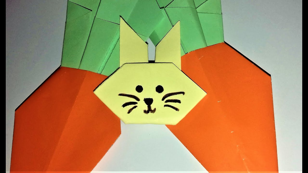 ORIGAMI CONIGLIO (RABBIT) LAVORETTI PASQUALI CON LA CARTA-ORIGAMI ...