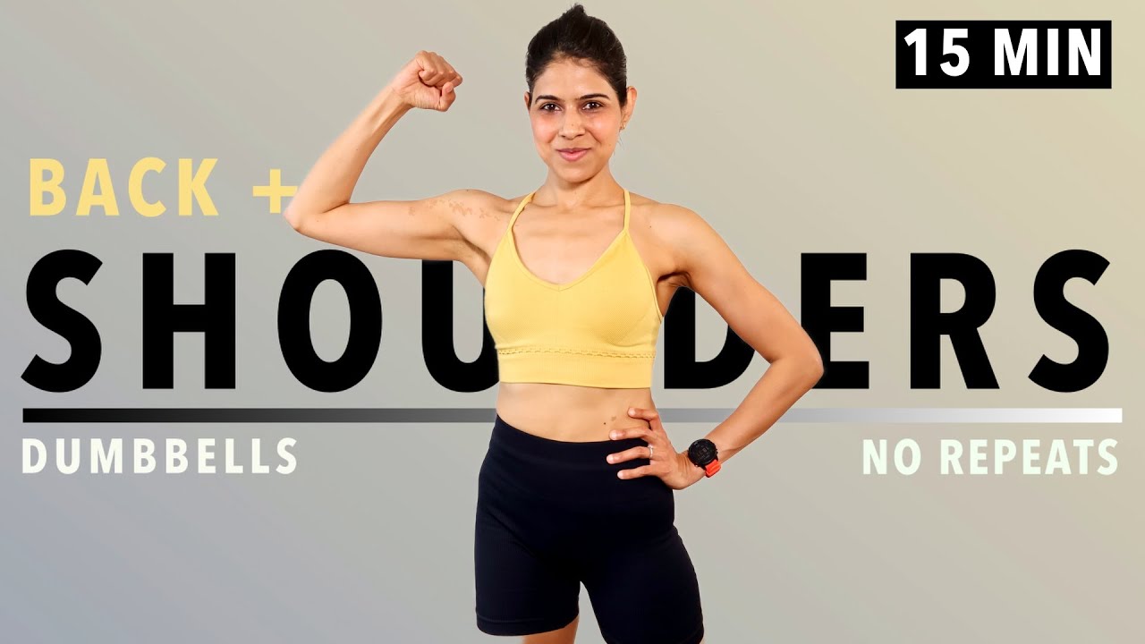 15 MIN SCULPTED BACK + SHOULDER Workout With Weights - YouTube