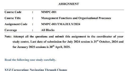 IGNOU MBA [ Master of Business Administration ] Solved Assignment July 2024 - YouTube