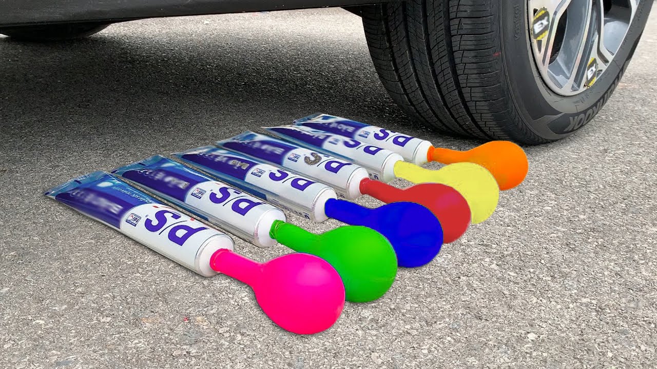 Experiment Car vs Toothpaste and Balloons | Crushing Crunchy & Soft ...