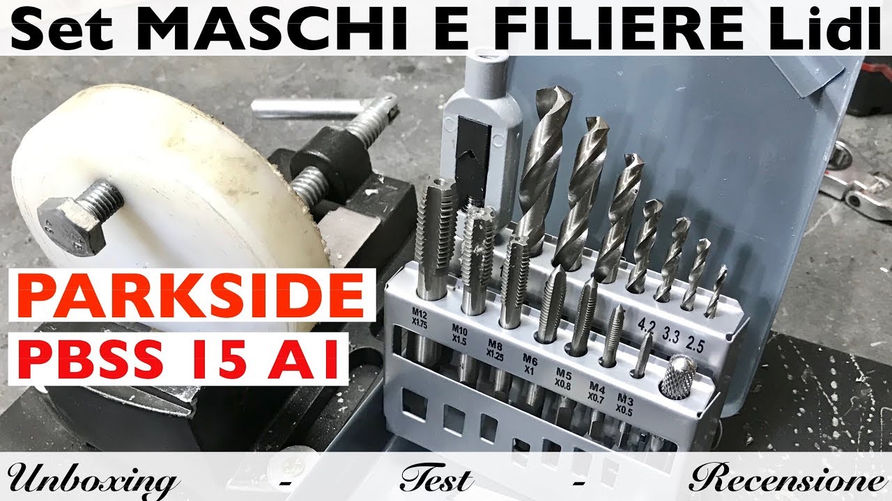 Set maschi e filiere Parkside. Lidl. PBSS 15 A1. Filettatrice manuale ...