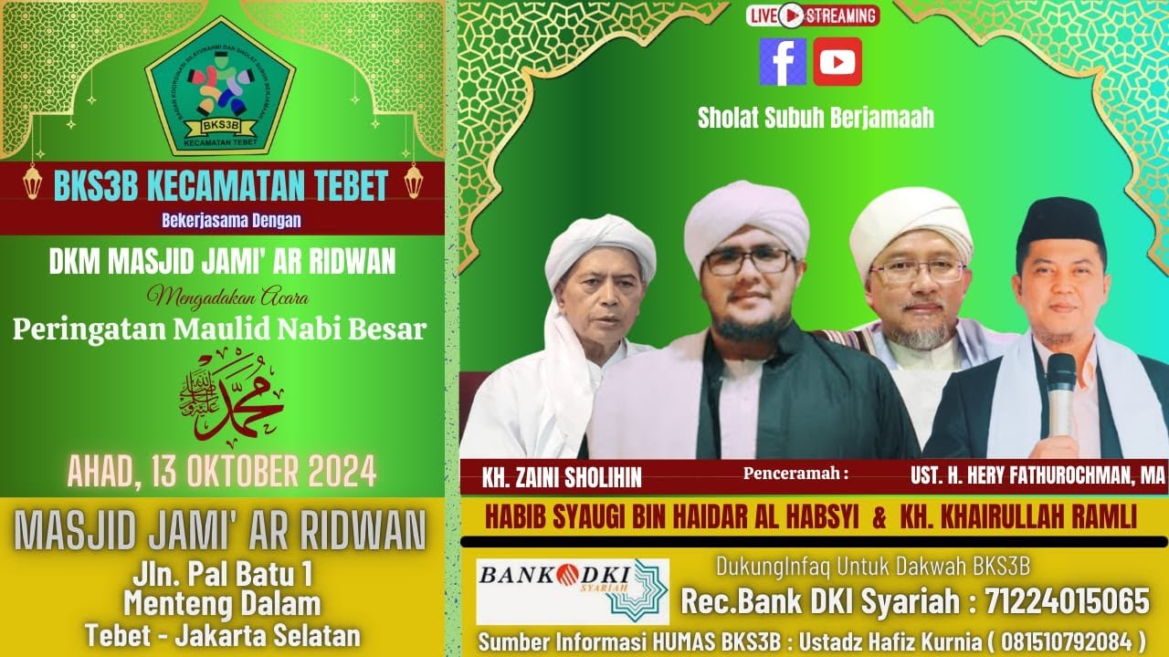 BKS3B Peringatan Maulid Masjid Ar Ridwan Menteng Dalam Jakarta Selatan ...