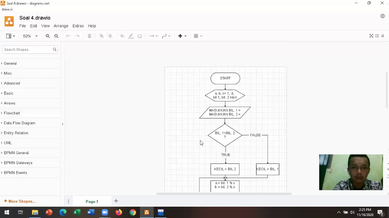 Flowchart Algoritma Dan Pemrograman C++ Menghitung FPB Dari Dua Bilangan Yang Diinputkan - YouTube