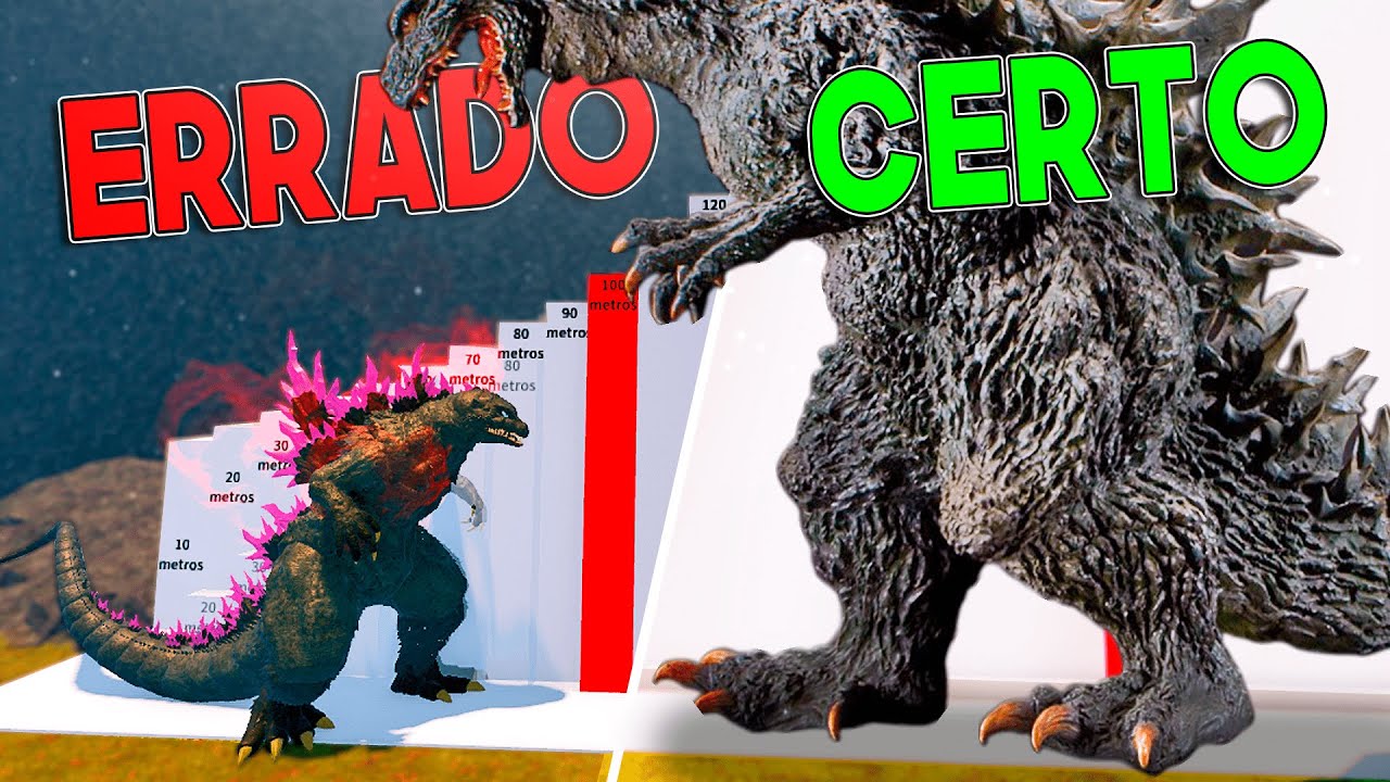 TAMANHO REAL do GODZILLA VS TAMANHO do ROBLOX! (Parte 1) | Kaiju ...