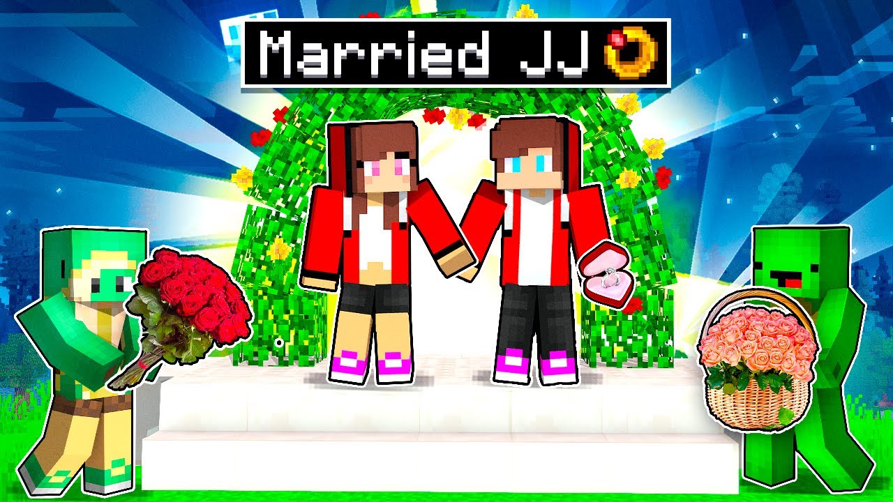 How JJ Family Got Married! Wedding CHALLANGE in Minecraft - Maizen ...