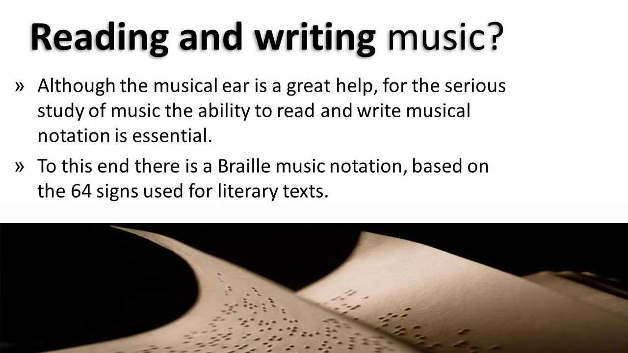 The music and musical education for blind students. Why study music ...