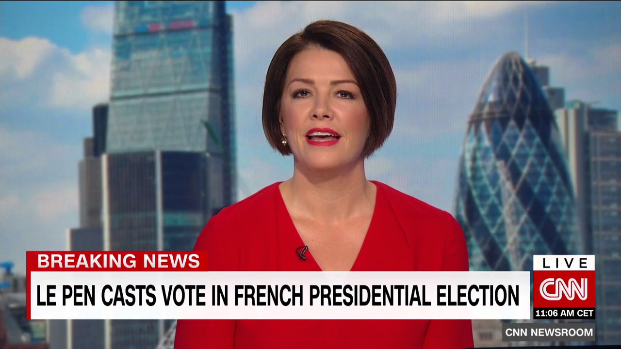 CNN Newsroom - Isa Soares / Marine Le Pen voting scrum - YouTube