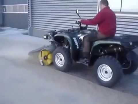 Street cleaning Angle Broom for ATV UTV - YouTube