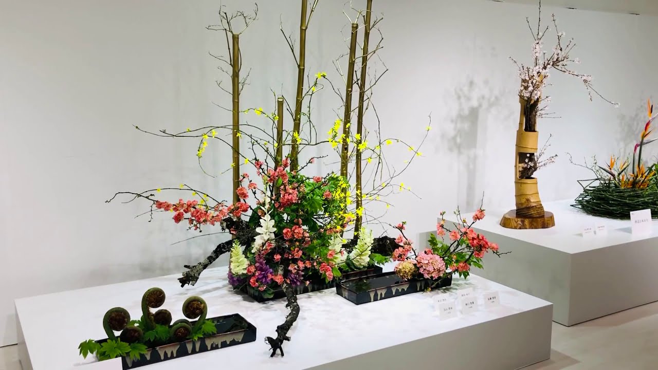 Ikebana Flower Exhibition THE SOUL OF IKEBANA Japan Sogetsu Style - YouTube
