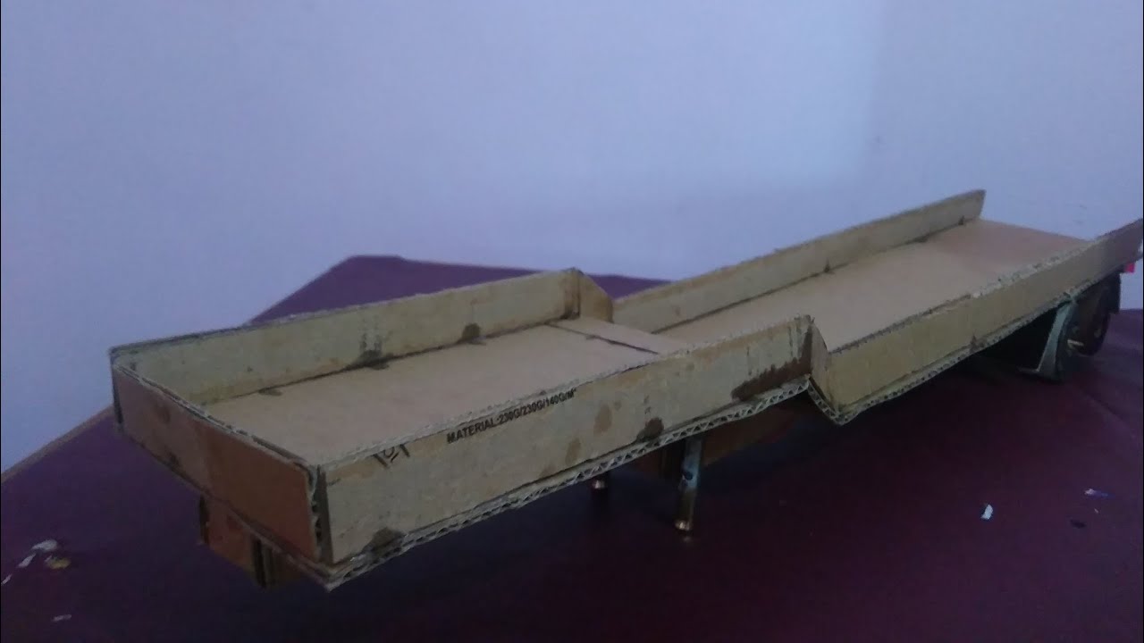 Trailer of scania truck made from cardboard - YouTube