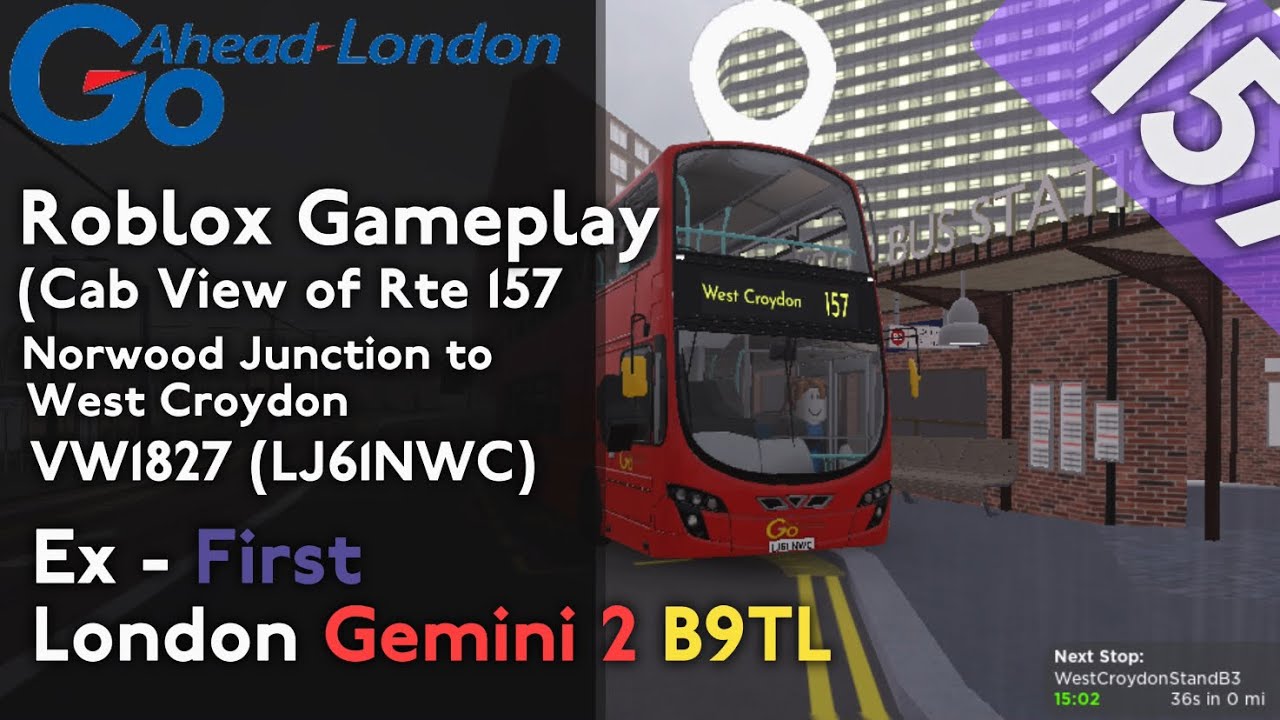 Roblox Cab Journey | Croydon Transport Game - Route 157. Gemini 2 ...