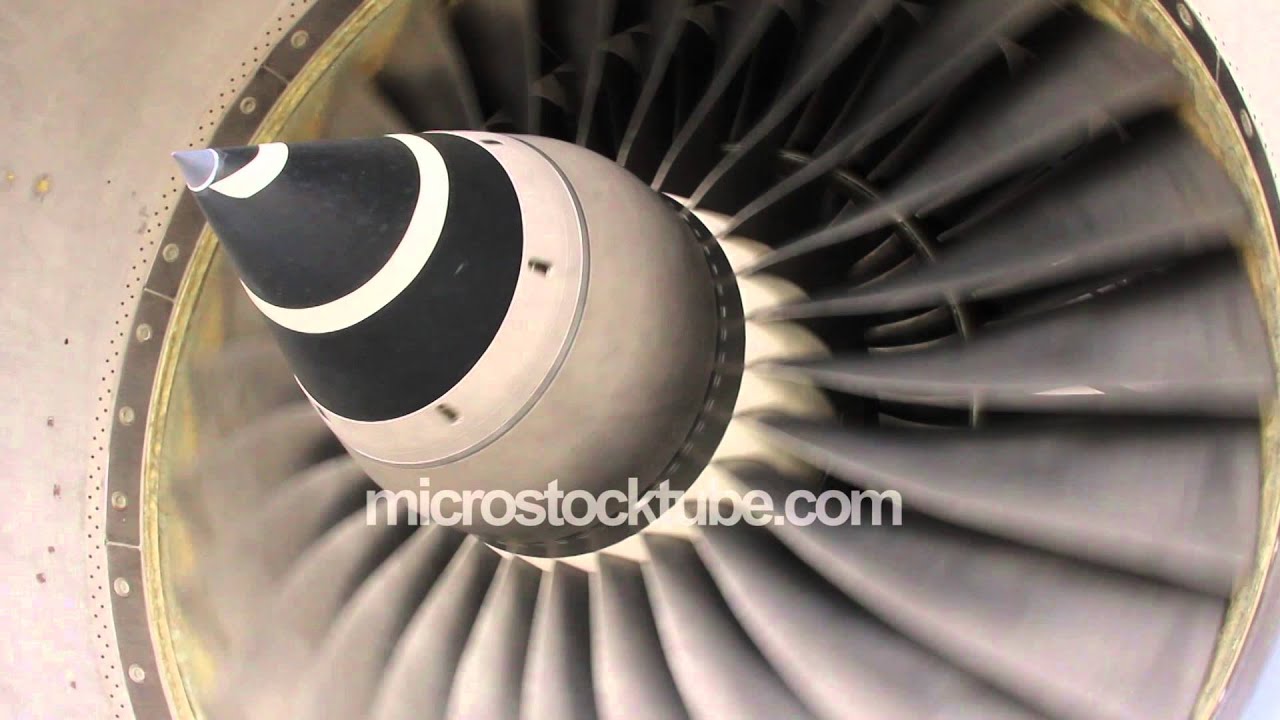Commercial Stock Footage 1080p - Commercial jet engine turbine closeup ...