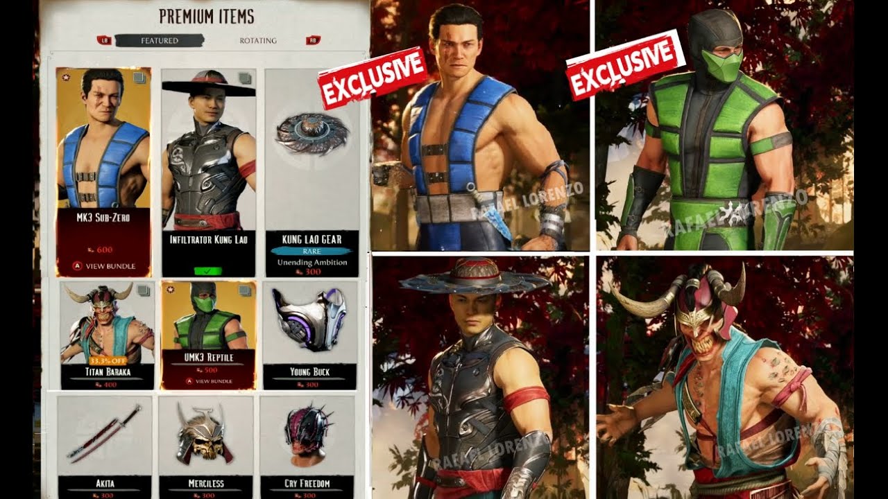 Mortal Kombat 1 - Premium shop items Store Exclusives MK3 Sub-Zero and ...