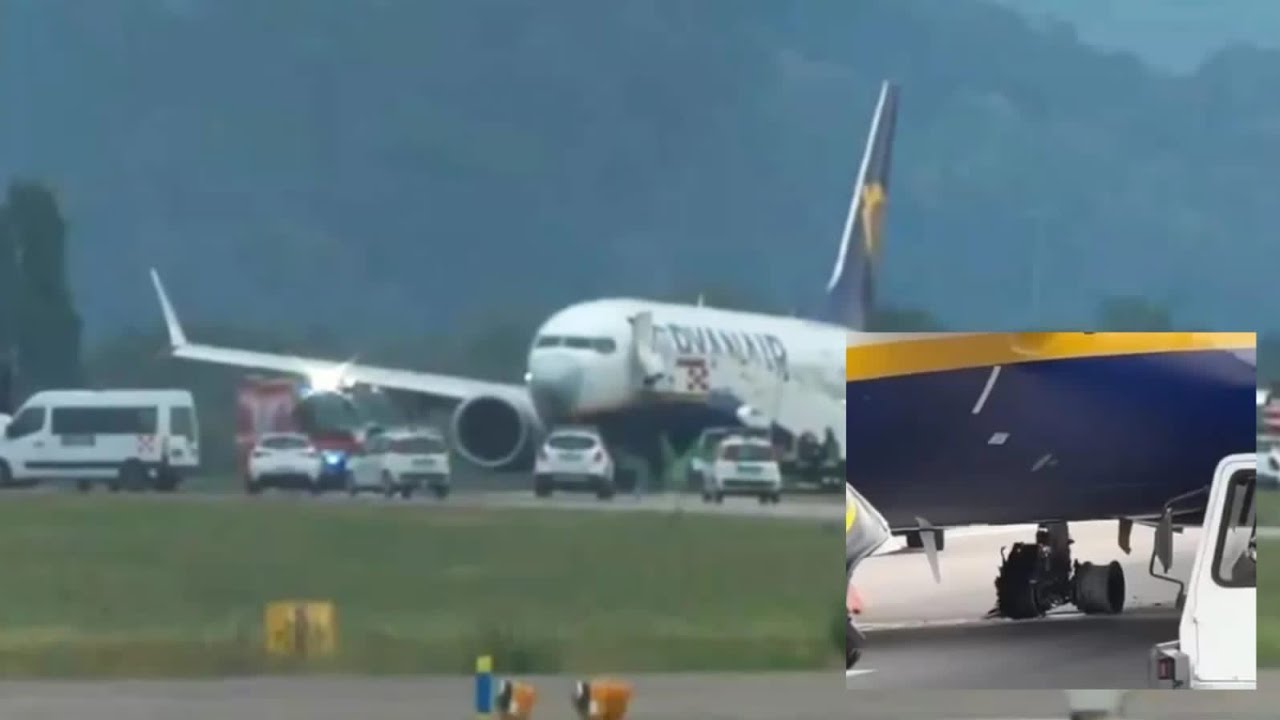 Ryanair Plane Tyres Explode During Landing in Milan! - YouTube