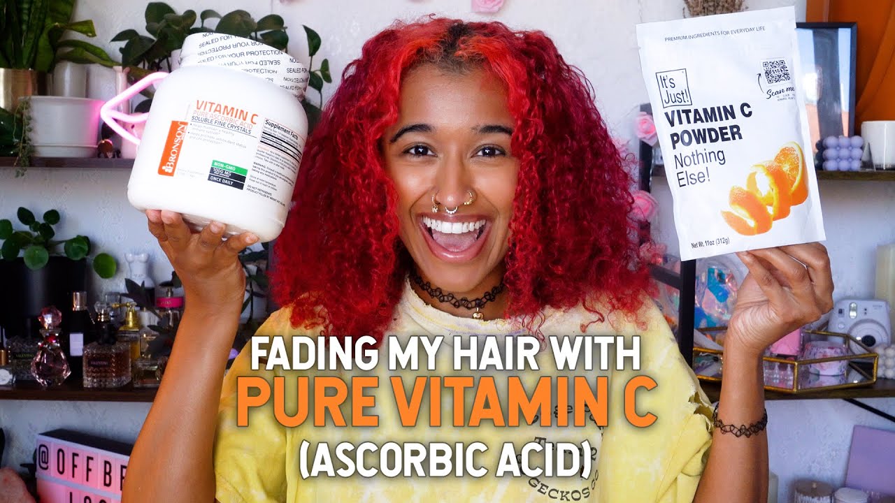 Fading My Hair Dye With The PUREST Form Of Vitamin C (Pure Ascorbic ...