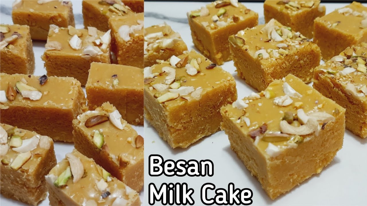 Besan Milk Cake Recipe | Eid Special Sweet Besan Burfi - YouTube