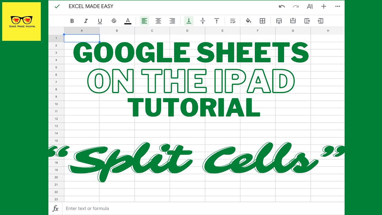 Google Sheets on the IPAD “SPLIT CELLS” | Excel Made Easy - YouTube