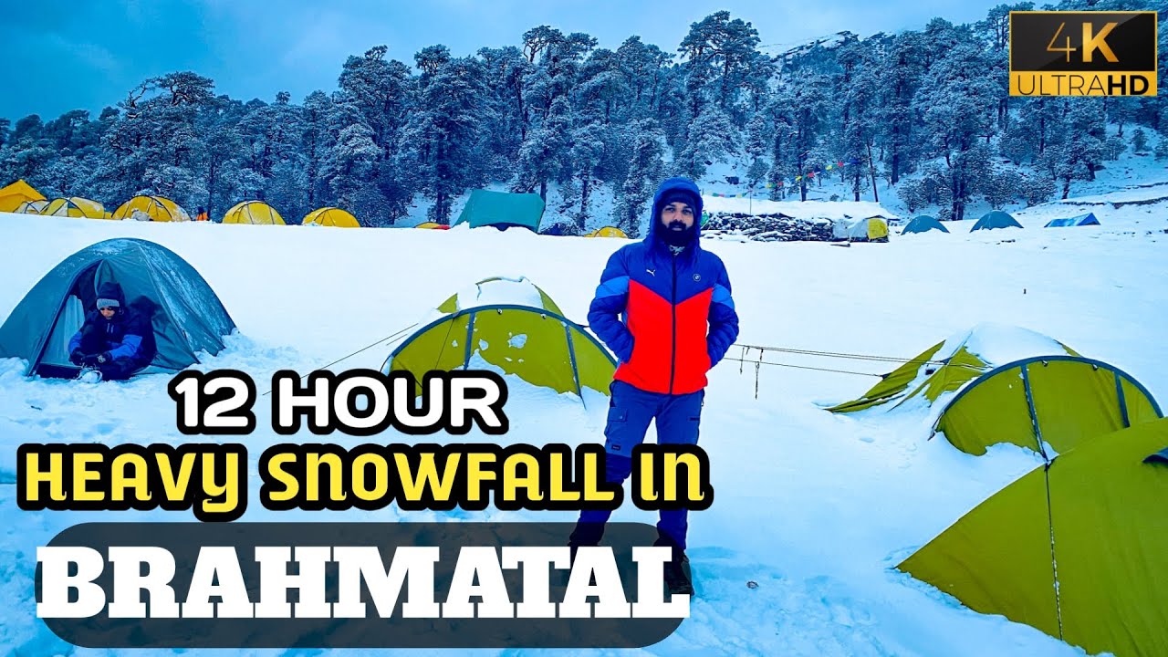 12 മണിക്കൂർ കനത്ത മഞ്ഞുവീഴ്ച | BRAHMATAL TREK 2023 | Bekaltal to ...