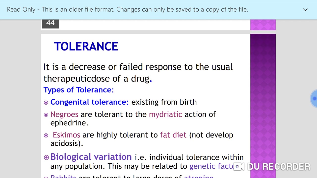 What is Tolerance and Tachyphylaxis in Pharmacy ?..t.Difference between ...