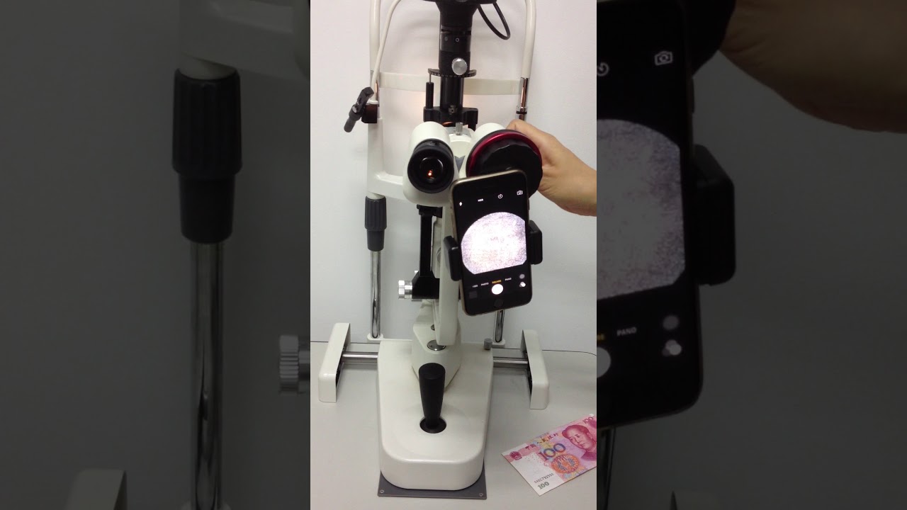 How to use the universal smartphone adapter in slit lamp - YouTube