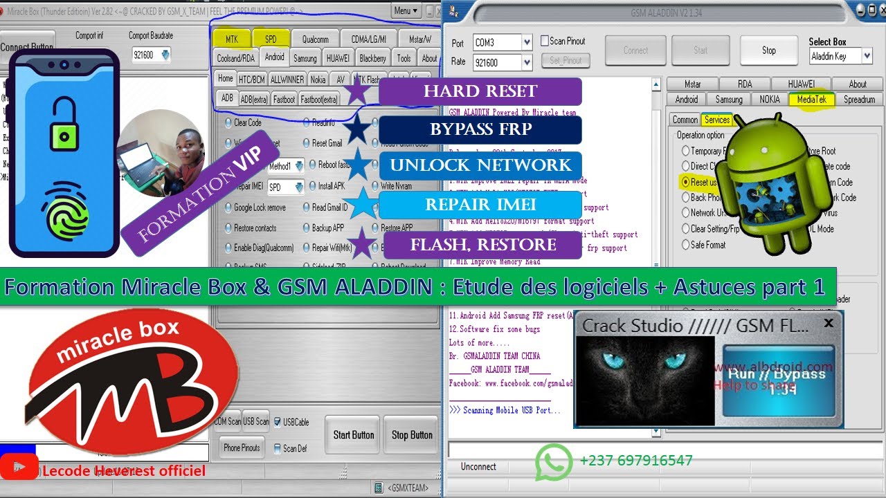Formation Miracle Box & GSM ALADDIN : Etude des logiciels+Astuces part 1 - YouTube
