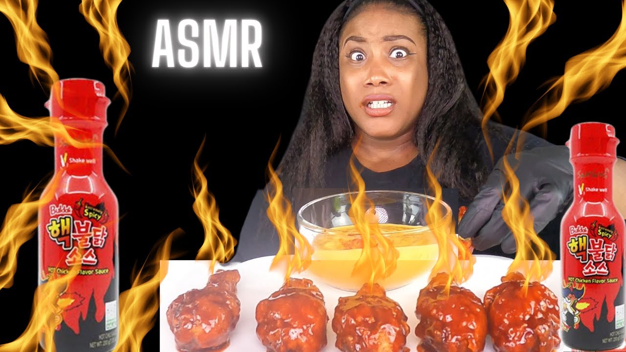 Asmr Cheesy Nuclear Fire Fried Chicken Mukbang No Talking Cooking