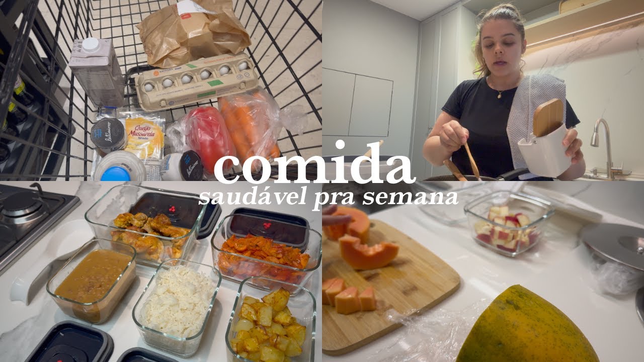 Fazendo comida saudável pra semana toda, limpeza e organização da ...