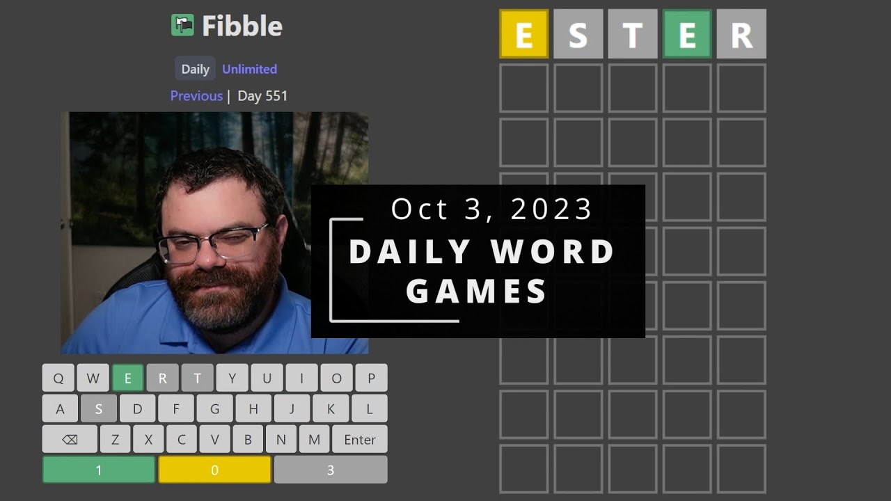 Fibble and other daily games! - Oct 3, 2023 - YouTube
