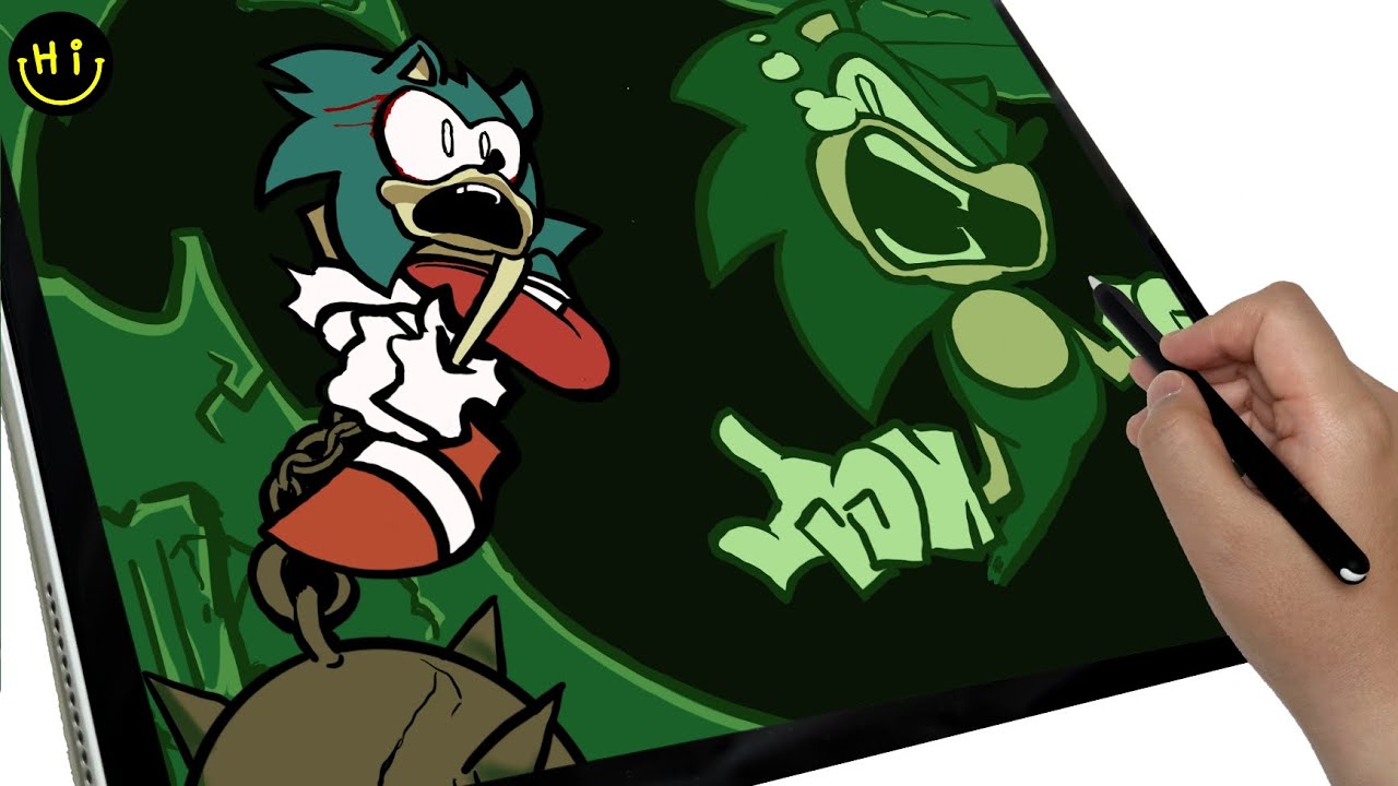 Drawing Friday Night Funkin' - Below The Depths Sonic Drowning Sink ...