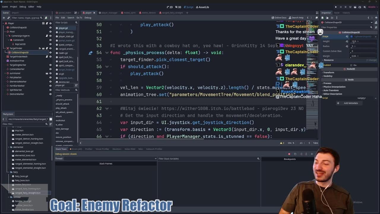 🤖Godot | 🎵Error Messages, The Program's on Fire. Debugging nipping at ...