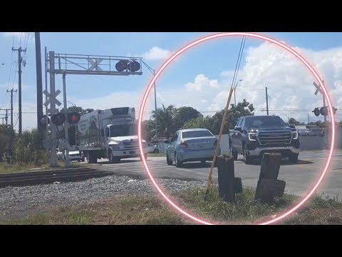 Long Malfunction Near Accident and Many Gate Runners at Railroad ...