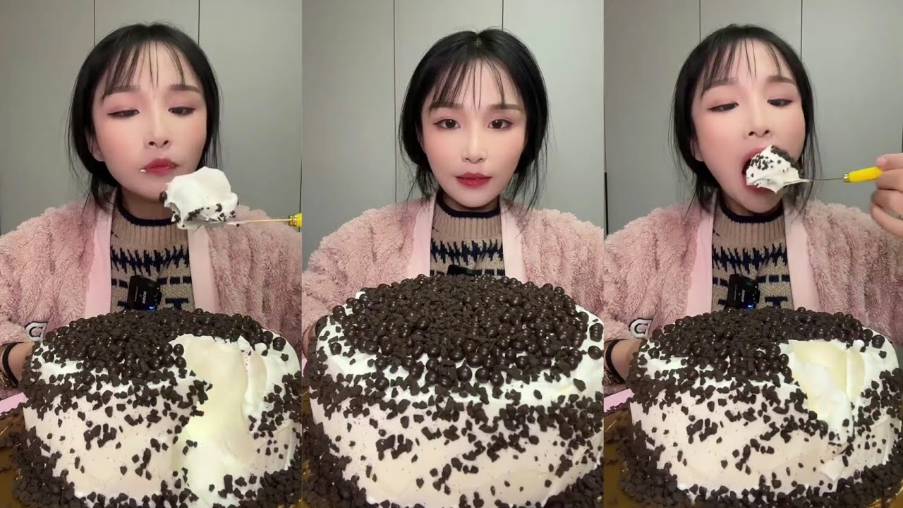 ASMR MUKBANG Cream Cake food EATING SHOW - YouTube