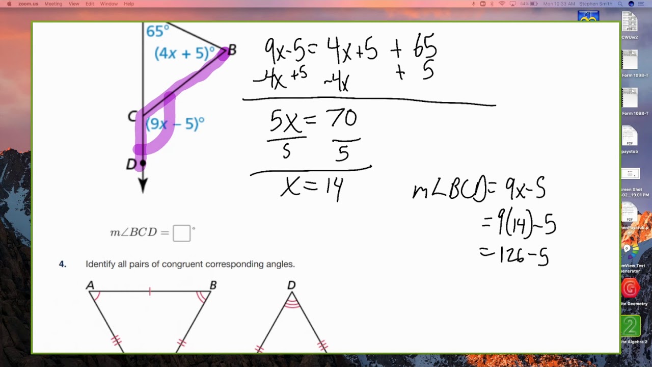 Geometry Ch. 5 Practice Test Answer Video - YouTube