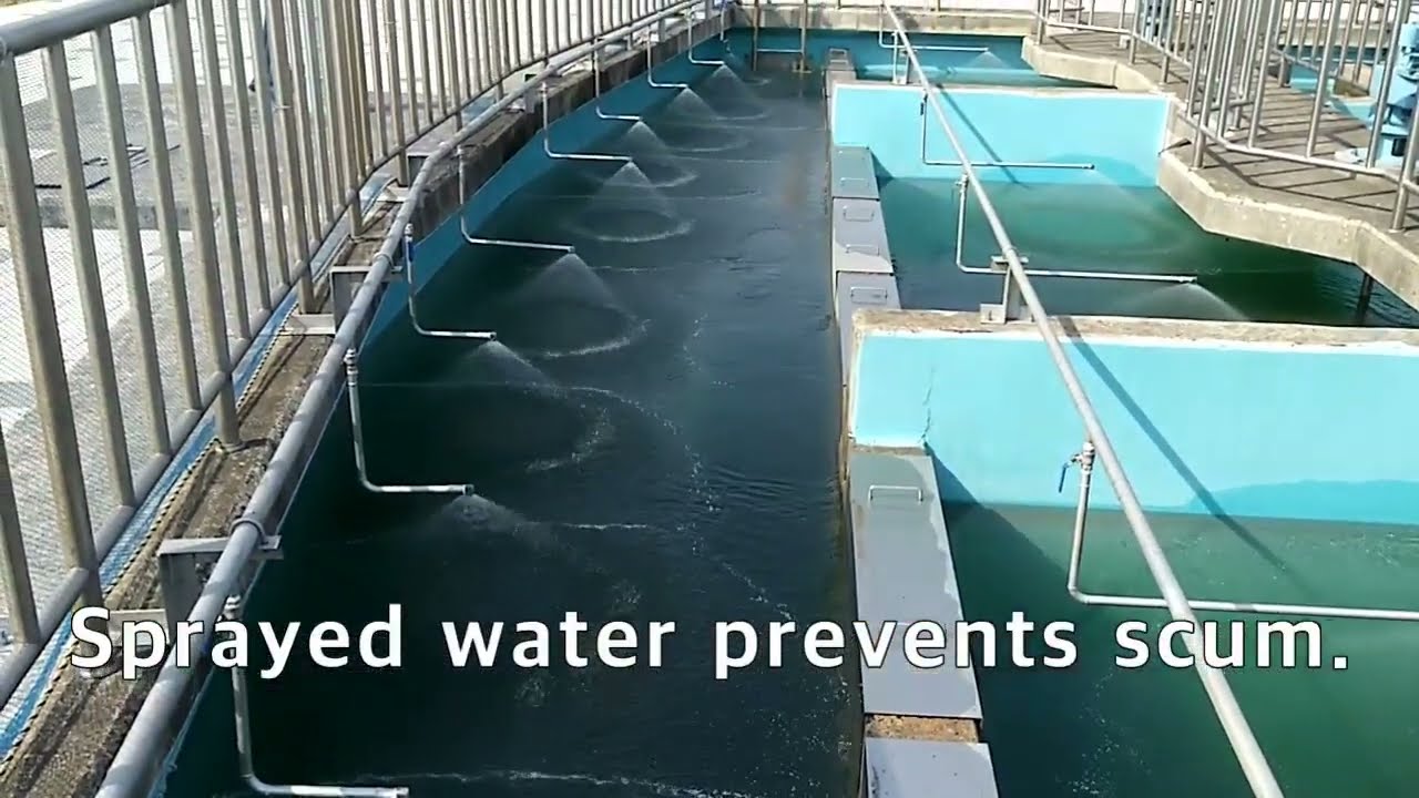 Example of Prevention of Scum by Watering in water treatment / 수처리 중 살수 ...