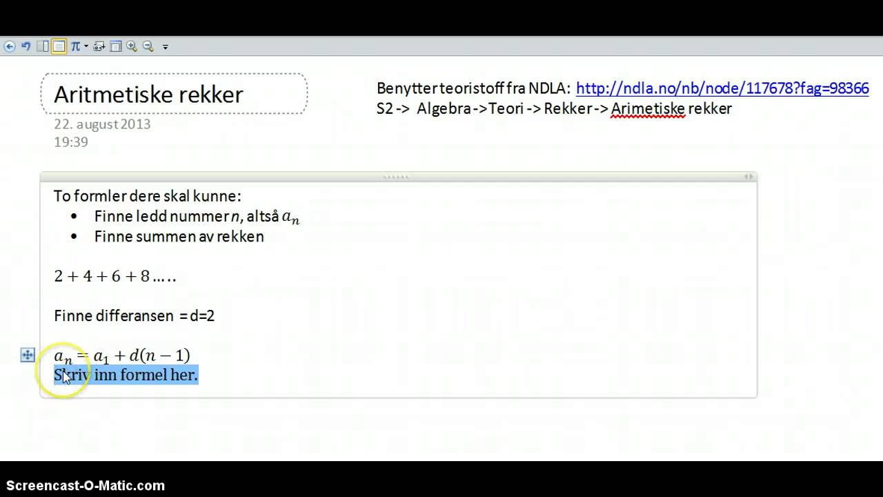 Aritmetiske rekker 1 - YouTube
