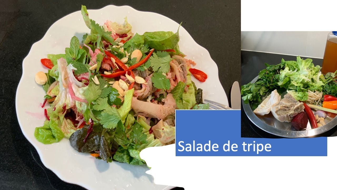 salade aux tripes /tripe salad(Khmer recipe) - YouTube