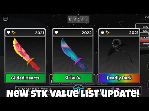 NEW STK VALUE LIST UPDATE! | Survive the killer - YouTube