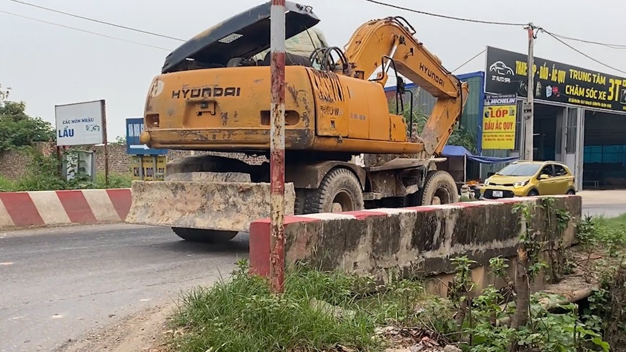 Can the heavy excavator cross the bridge withstand the load and the ...