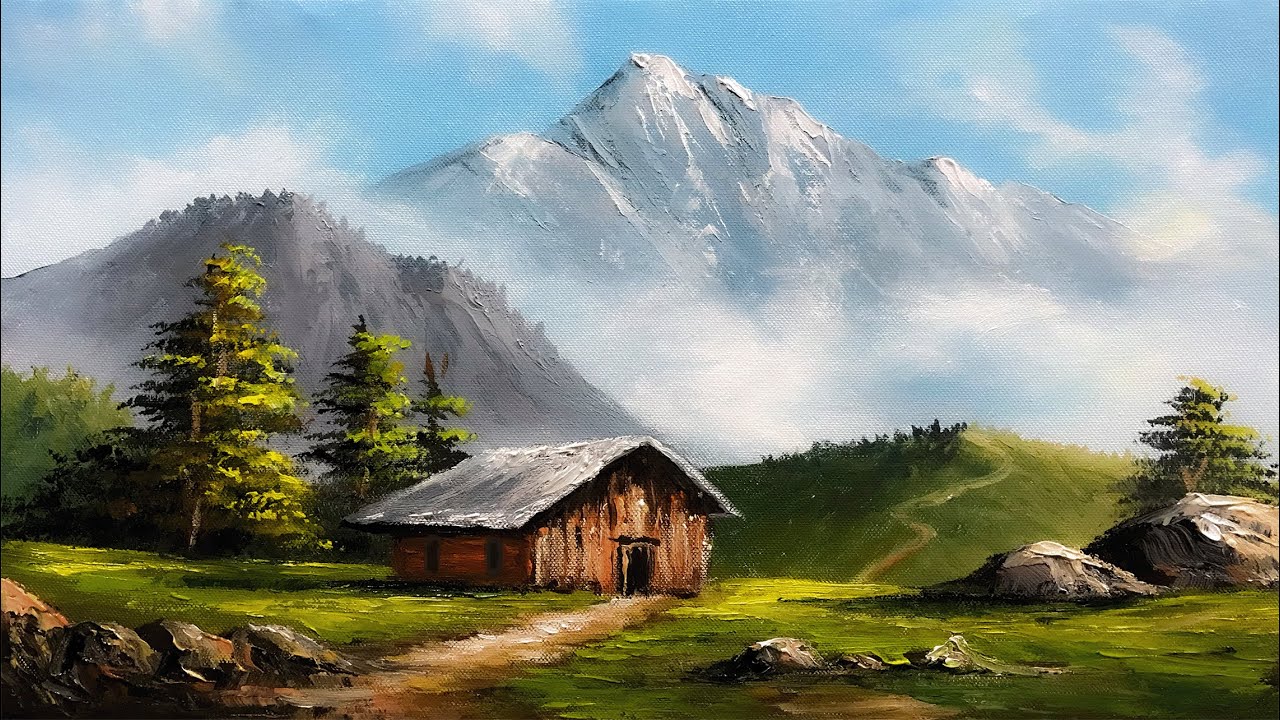 Easy Landscape Painting | Step By Step Painting Tutorial | How to Paint ...