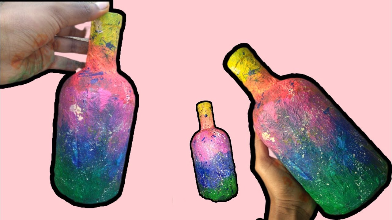 DIY Abstract bottle painting | #bottlepainting - YouTube