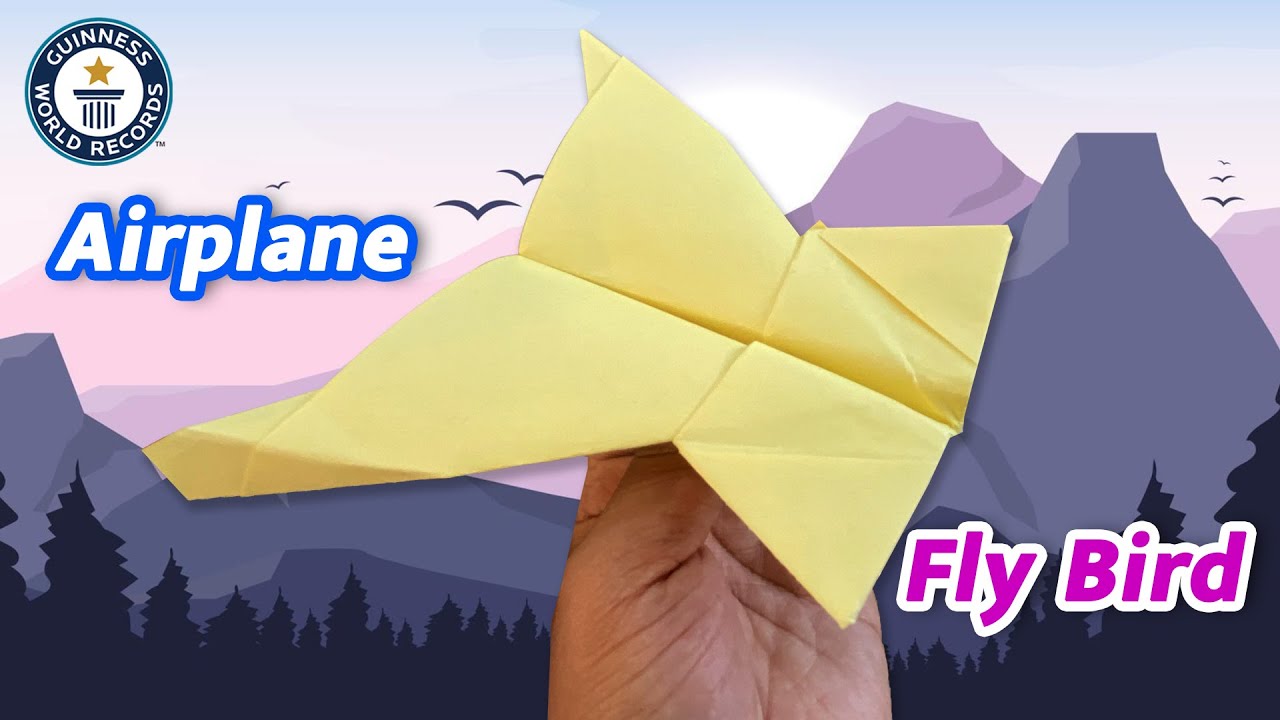 Bird plane amazing fly (origami) - YouTube