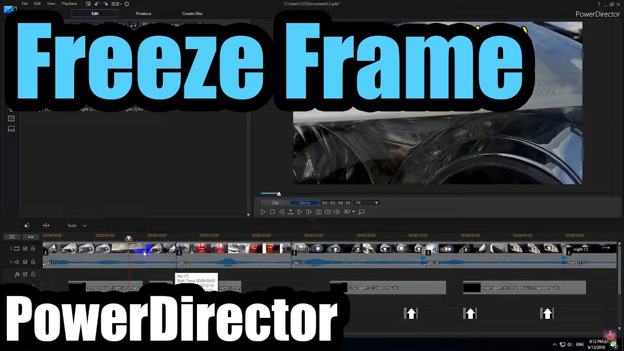 How to do a Freeze Frame (PowerDirector) - YouTube