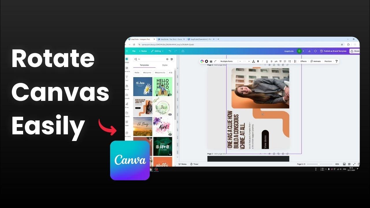 How to Rotate Canvas Inside Canva - YouTube
